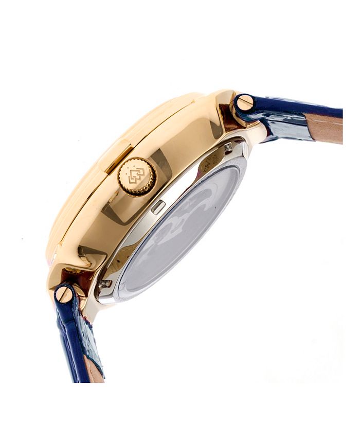 Empress Francesca Automatic Navy Leather Watch 35mm - Macy's