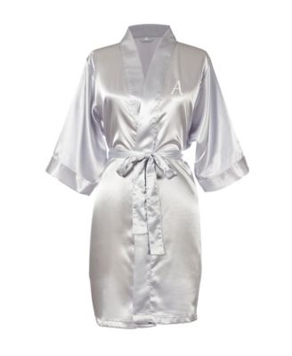 Personalized Luxury Silver Satin Robe (S- M) - Macy's