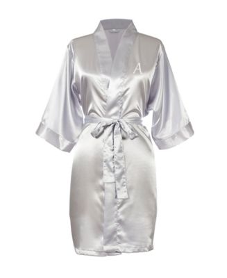 Personalized Luxury Silver Satin Robe (L- XL) - Macy's