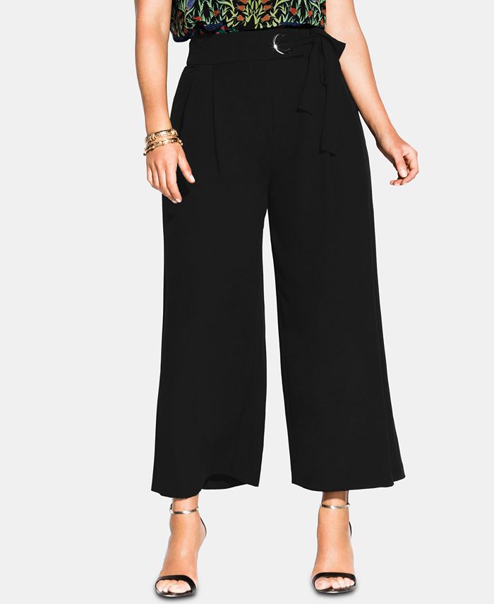 City Chic Trendy Plus Size High-Rise Wide-Leg Pants - Macy's