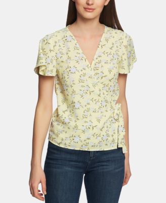 1.STATE Blossom Printed Wrap-Front Top - Macy's