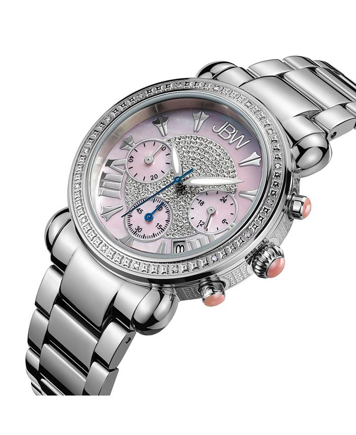 Jbw Women's Victory Diamond (1/6 ct.t.w.) Stainless Steel Watch - Macy's