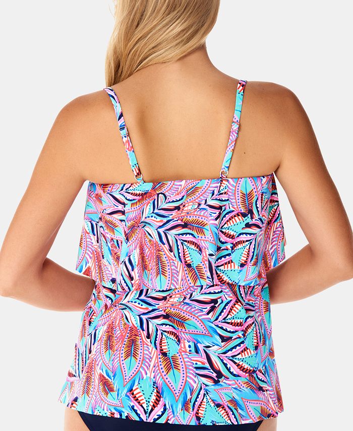 Swim Solutions Tropical Punch Ruffled Mastectomy Tankini Top, Created ...