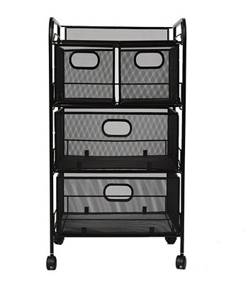Mind Reader Mesh 4 Drawer Rolling Mesh Office Cart - Macy's