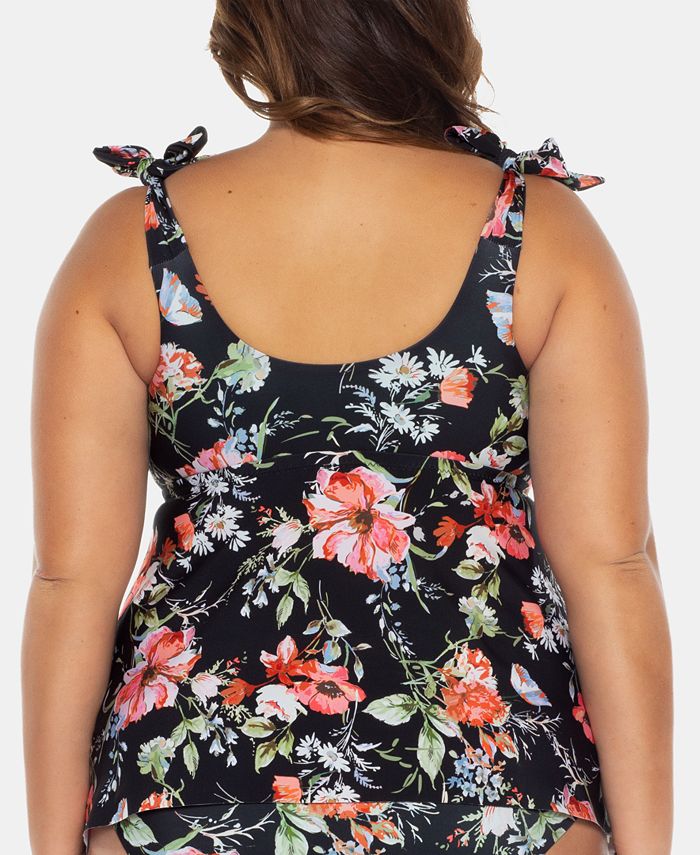 Becca ETC Plus Size French Valley Tankini Top - Macy's