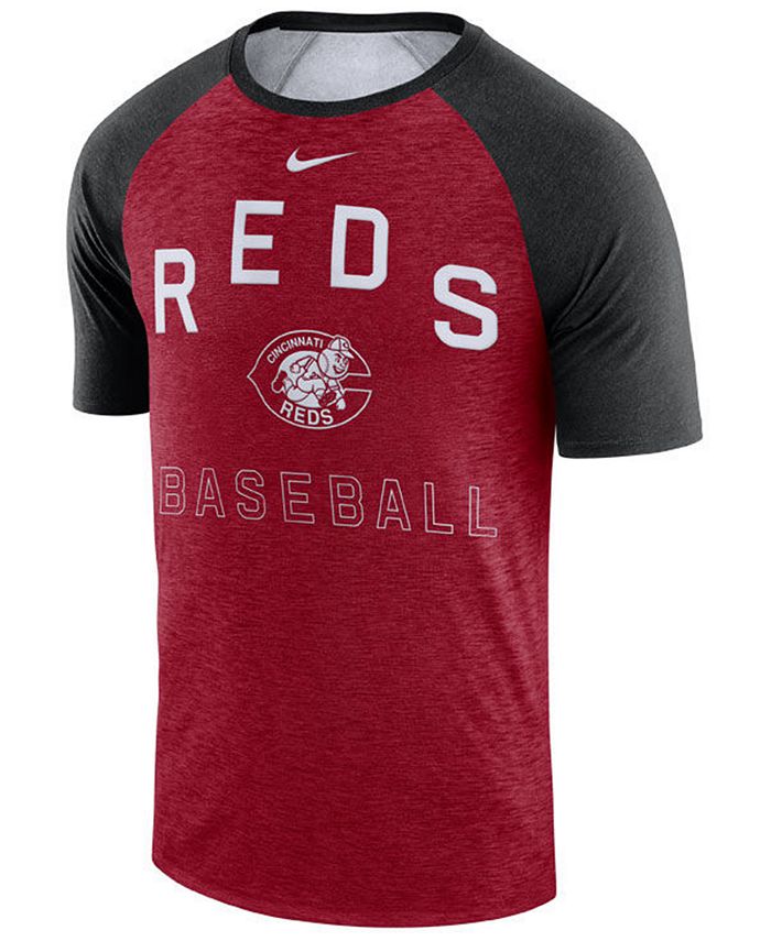 Nike Men's Cincinnati Reds Dry Slub Short Sleeve Raglan T-Shirt - Macy's