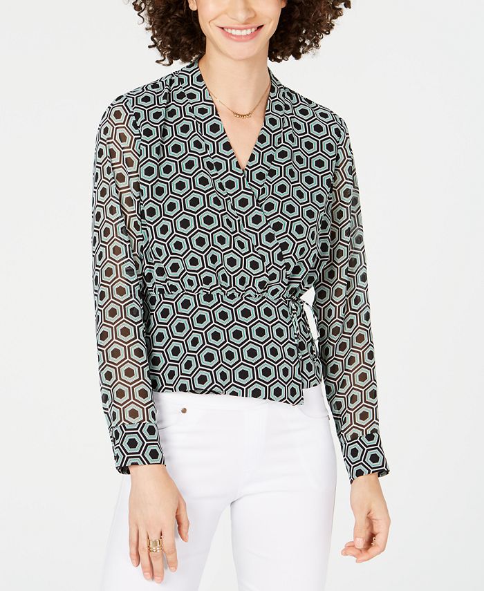 INC International Concepts INC Geo-Print Wrap Top, Created for Macy's ...