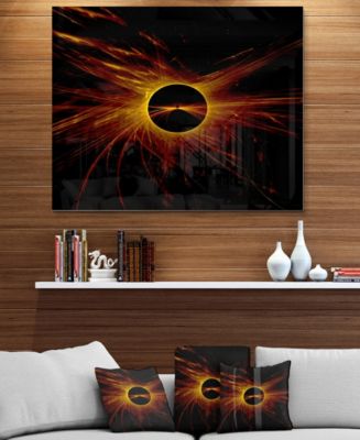 Design Art Designart 'Dark Solar Eclipse On Black' Abstract Art On ...