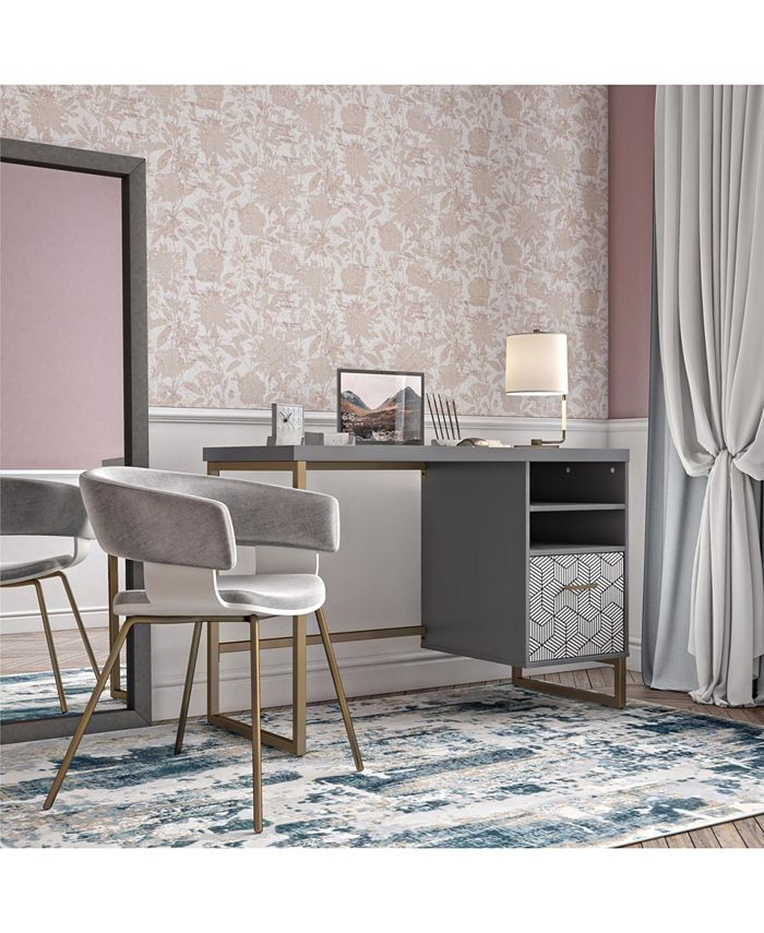 CosmoLiving by Cosmopolitan Scarlett Single Pedestal Desk - Macy's