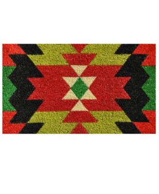 Home & More Aztec Graphic 17" x 29" Coir/Vinyl Doormat - Macy's