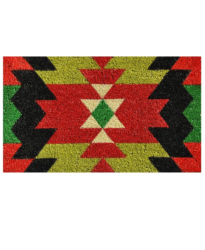 Home & More Aztec Graphic 17" x 29" Coir/Vinyl Doormat - Macy's