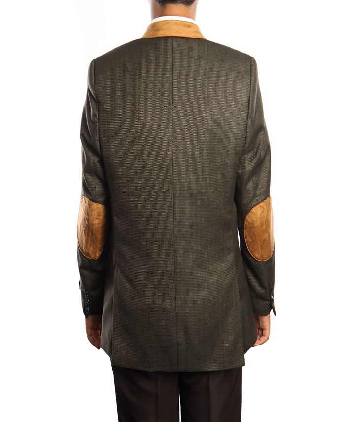 Perry Ellis Tazio Single Breasted Elbow Patch 2 Button Vested Suits for ...