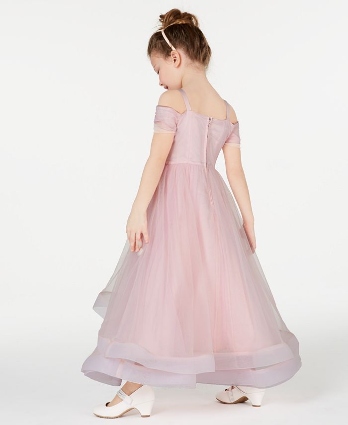 Rare Editions Big Girls Cold-Shoulder Flowers Dress - Macy's