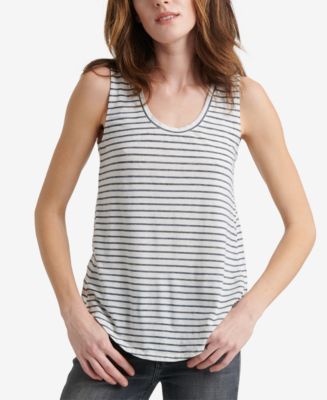 Lucky Brand Striped Scoop-Neck Basic Tank Top - Macy's