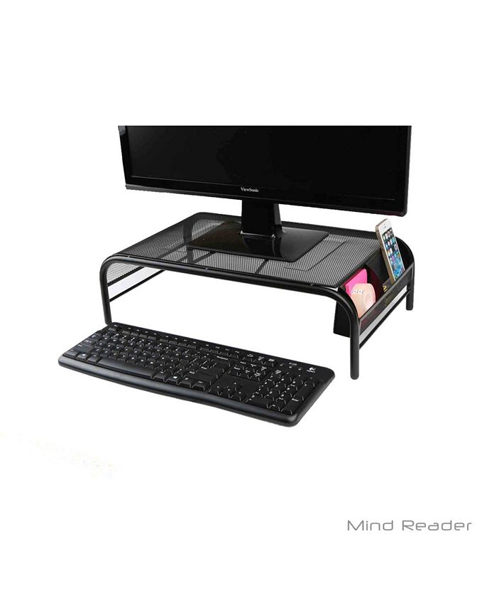 Mind Reader Metal Mesh Monitor Stand with Storage Compartments - Macy's