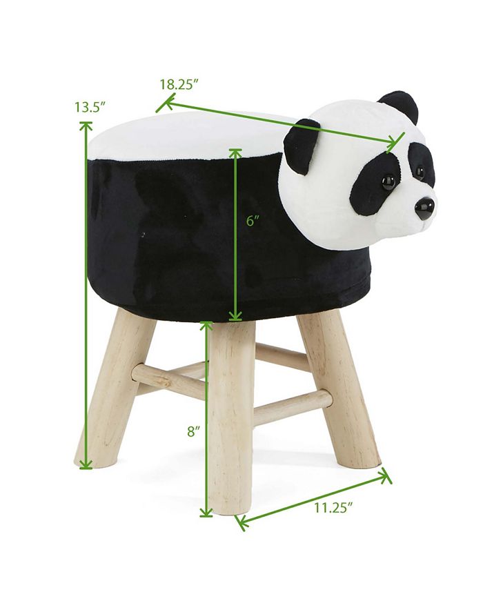 Mind Reader Children's Favorite Panda Animal Stool, Chair, Ottoman ...