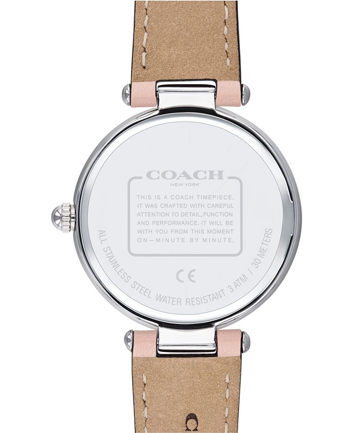 COACH Women's Park Ice Pink Leather Strap Watch 34mm - Macy's