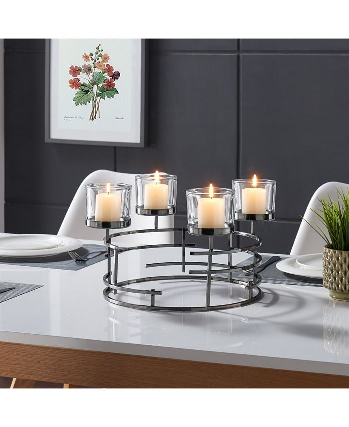 Danya B Metallic Smoke Round Candleholder - Macy's