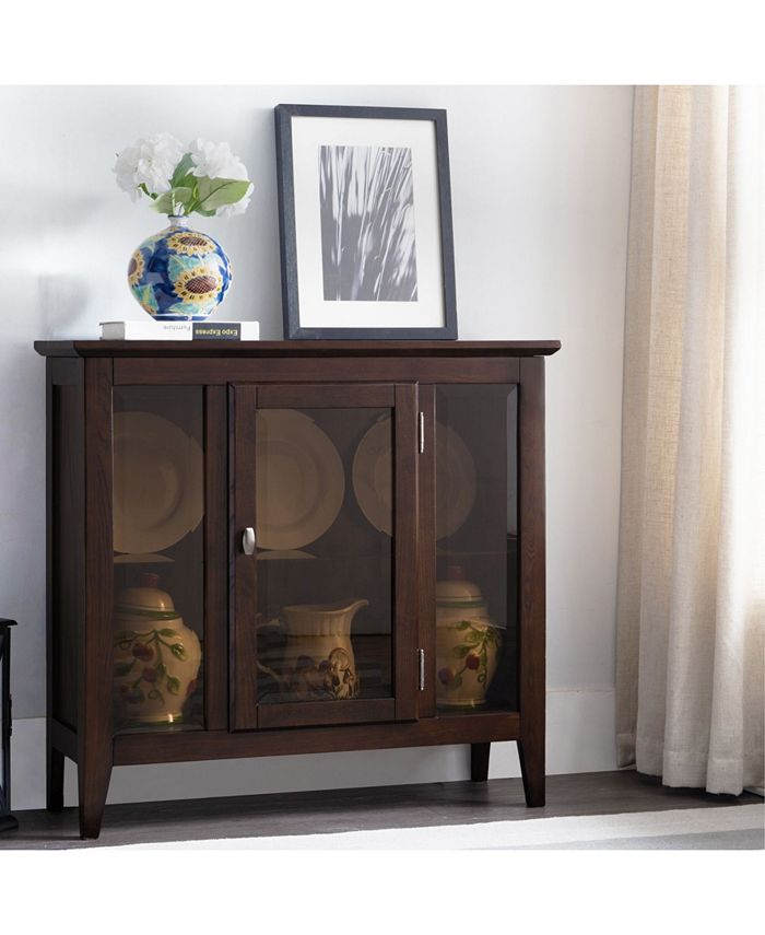 Leick Home Favorite Finds Chocolate Oak Entryway Curio Cabinet with ...