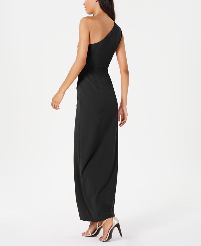 Calvin Klein Draped One-Shoulder Gown - Macy's