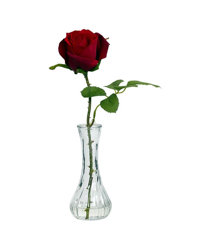 Nearly Natural Rose w/Bud Vase, Set of 3 - Macy's