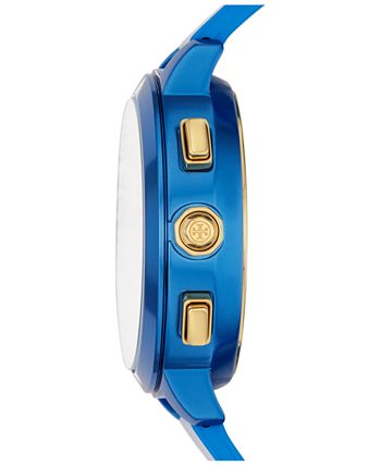 Tory Burch Women's Collins Blue Rubber Strap Hybrid Smart Watch 38mm ...