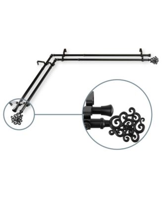 Rod Desyne Tidal 13"/16" Corner Window Double Curtain Rod 48"-84" - Macy's