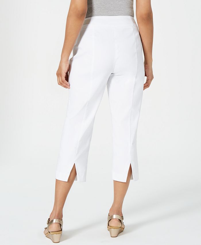 JM Collection Petite Metallic-Detail Tummy-Control Capris, Created for ...