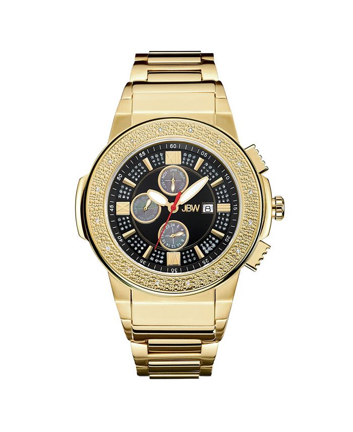 Jbw Men's Saxon Diamond (1/6 ct.t.w.) 18k Gold Plated Stainless Steel ...
