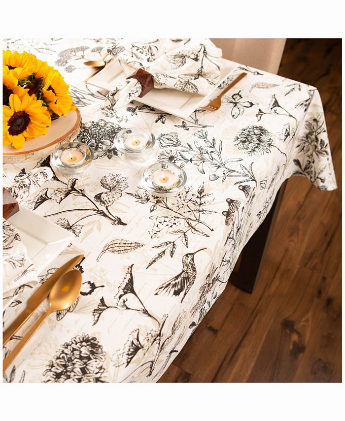 Design Imports Botanical Print Table cloth 60" X 104" - Macy's