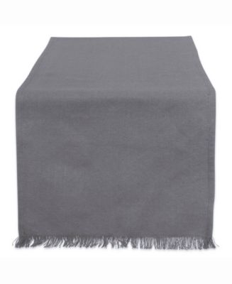 Solid Gray Heavyweight Fringed Table Runner 14" X 72" - Macy's