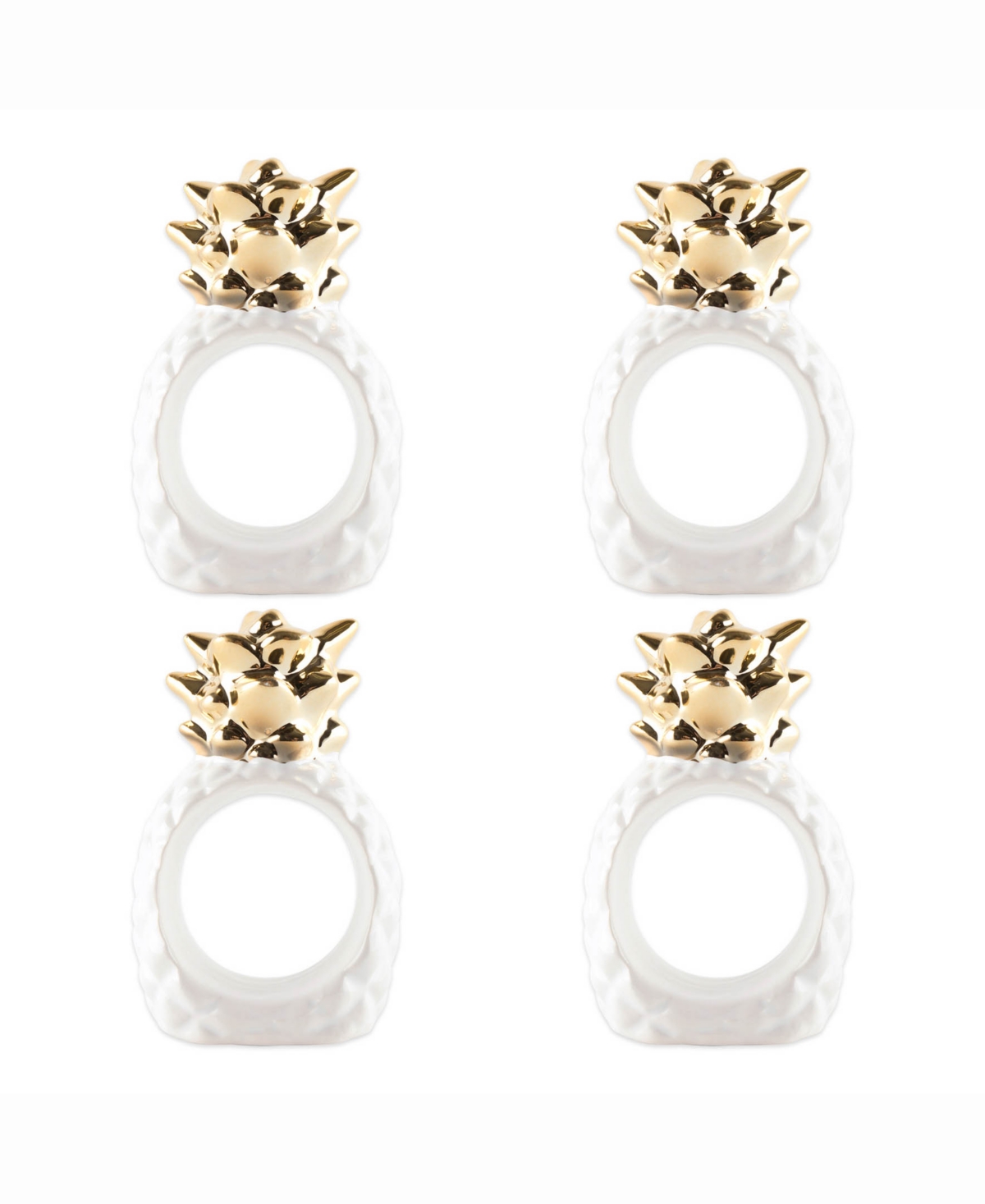 Click here for Gold Pineapple Napkin Ring Set of 4 - Gold prices