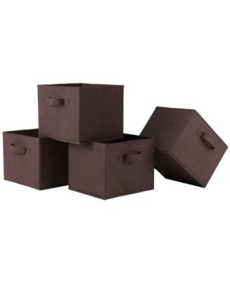 Winsome Capri Set of 4 Foldable Chocolate Fabric Baskets - Macy's