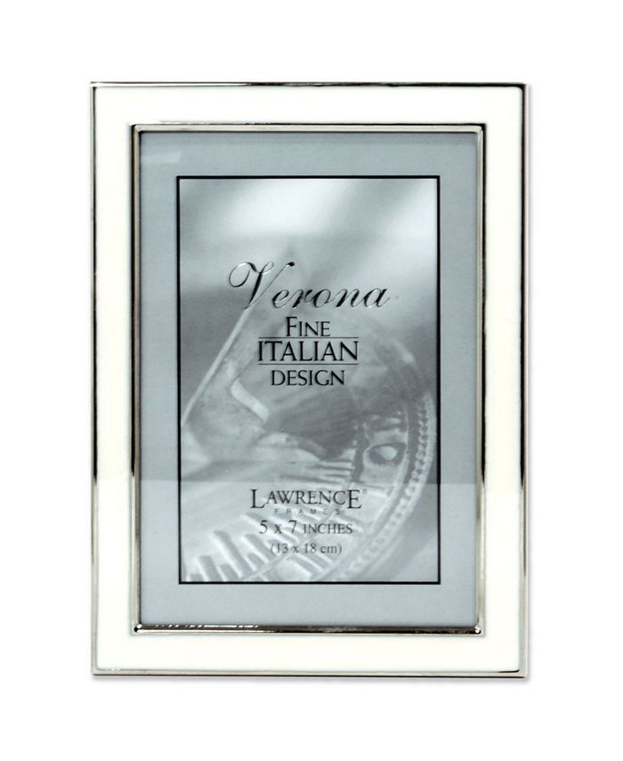 Lawrence Frames Silver Plated Metal with White Enamel Picture Frame - 5 ...