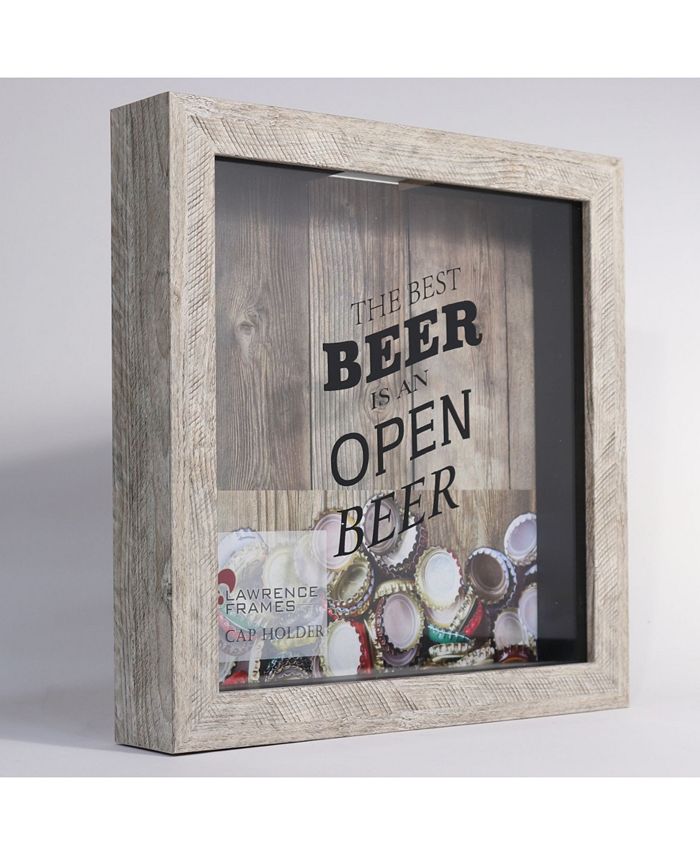 Lawrence Frames Weathered Birch Shadow Box Beer Cap Holder - 10" x 10 ...