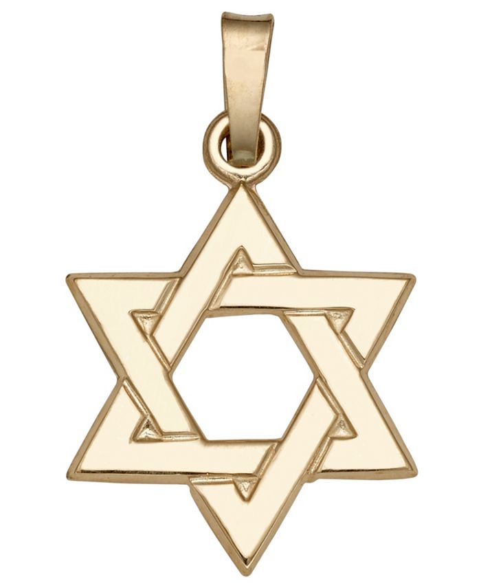 Macy's Star of David Pendant in 14k Yellow Gold & Reviews - Necklaces ...