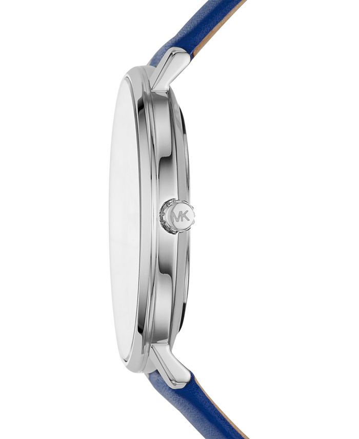 Michael Kors Women's Pyper Blue Leather Strap Watch 38mm - Macy's