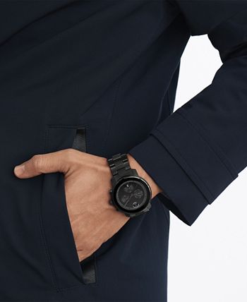 Movado Men's Swiss Chronograph BOLD Black Stainless Steel Bracelet ...