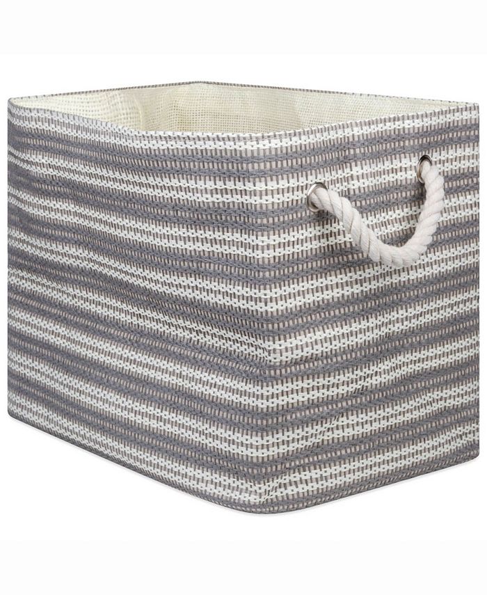 Design Imports 17" Rectangle Basket Weave Storage Bin - Macy's