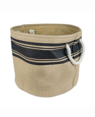 Design Imports 15" Round Burlap Storage Bin - Macy's