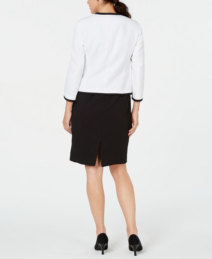 Le Suit Petite Piped Jacket & Sheath Dress Suit - Macy's