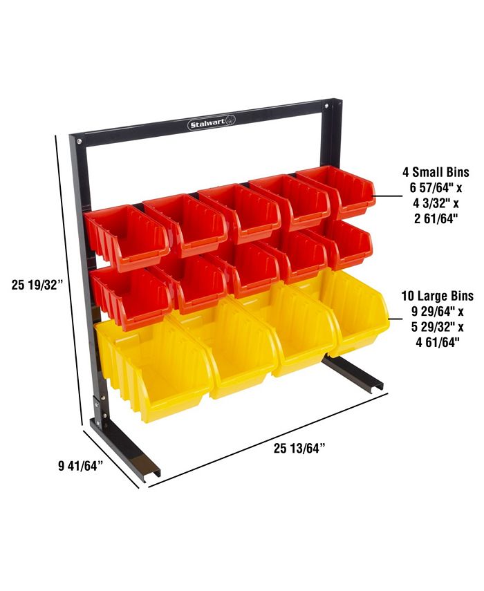 Trademark Global 14 Bin Storage Rack organizer - Wall Mountable ...