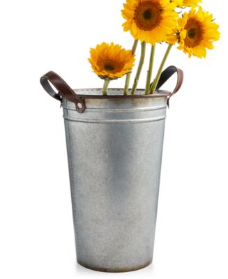 CLOSEOUT! Home Essentials La Dolce Vita Large Metal Flower Bucket - Macy's
