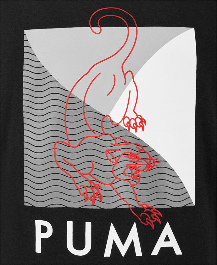 Puma Big Boys Split Graphic Logo Cotton T-Shirt - Macy's