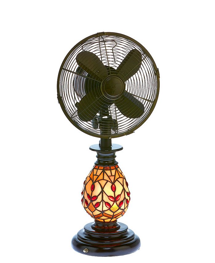DecoBreeze Table Fan with Light- Tiffany Glass Edwardian - Macy's
