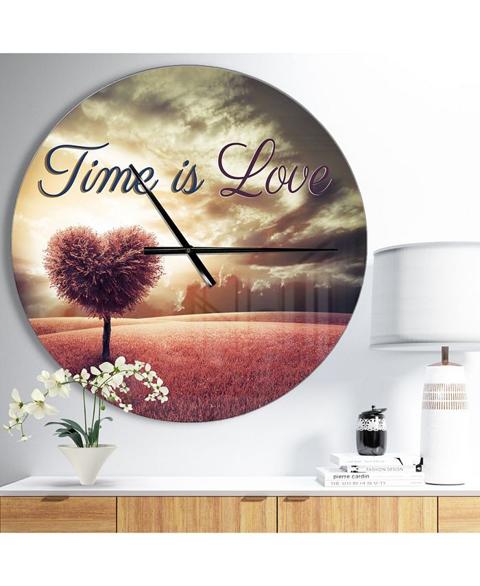 Design Art Designart Oversized Quote Round Metal Wall Clock & Reviews ...
