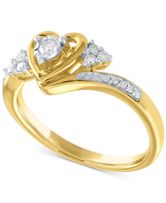 Promised Love Diamond Heart Promise Ring (1/6 ct. t.w.) in 14k Gold ...