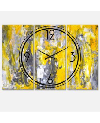 Designart Modern and Contemporary 3 Panels Metal Wall Clock - Macy's