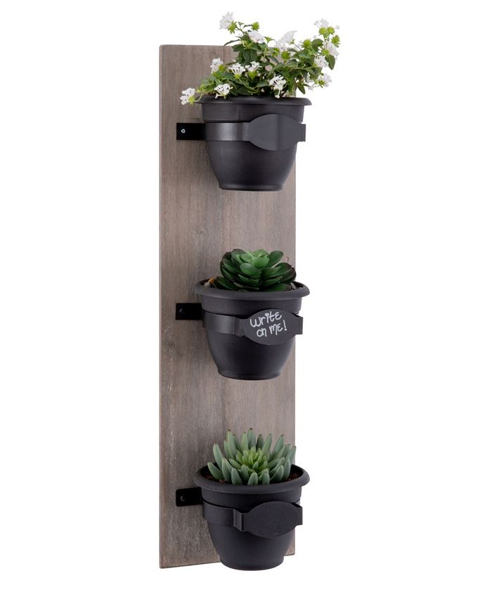 Bloem Self-Watering Herb Trio Hanging Vertical Wall Planter Kit - Macy's