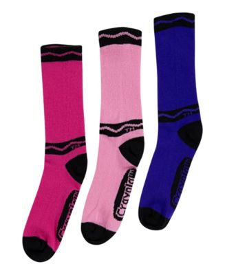 Crayola Multi-Color Crayon Crew Socks (Assorted 3 Pack) - Macy's